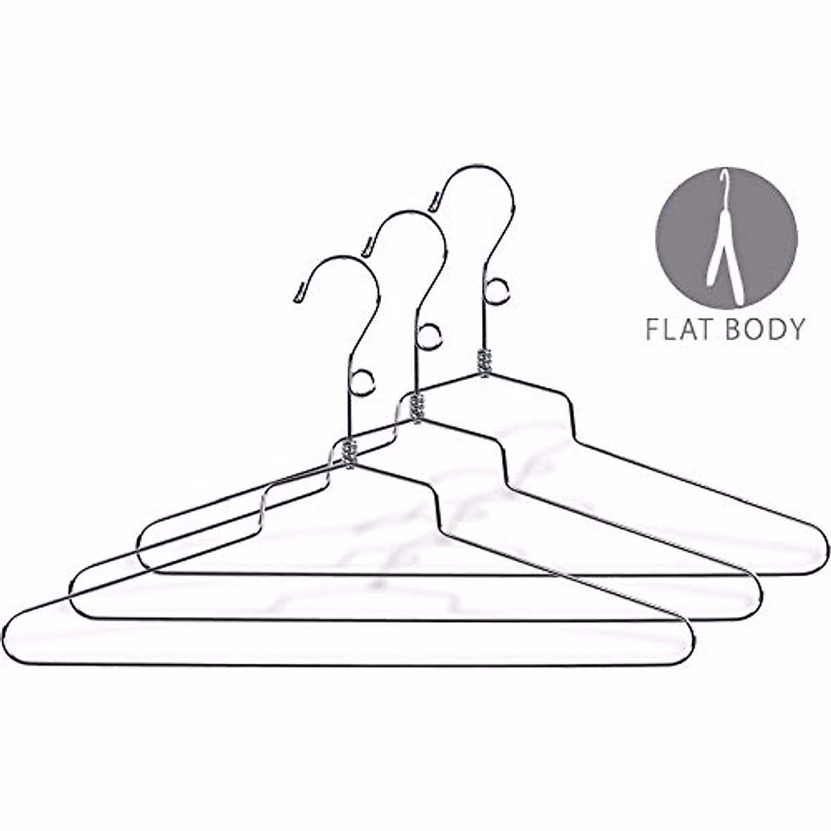 Petite Chrome Metal Swivel Salesman Hanger with Loop on Neck in 16" Length X 1/8" Thick, Box of 100