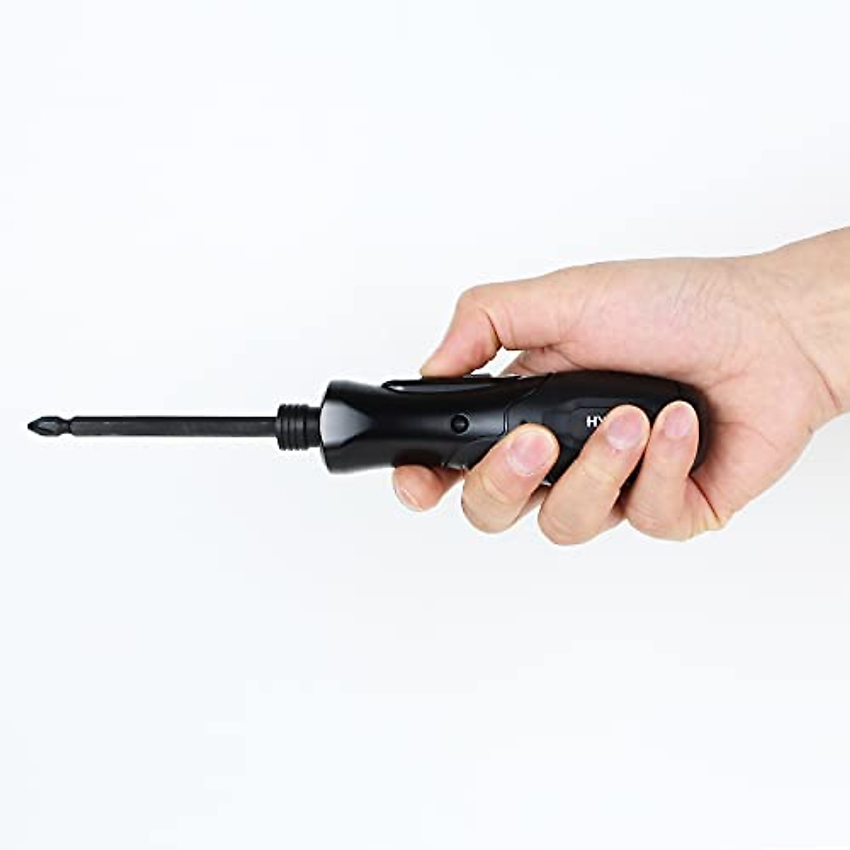 HYBRO Rechargeable Cordless 3.6V Screwdriver Set, Electric and Manual Battery Powered Professional and Home Improvement Tool-2N.m to 10N.m Torque, Double-End Bit,USB Charge,LED Light - H200Q (Black)