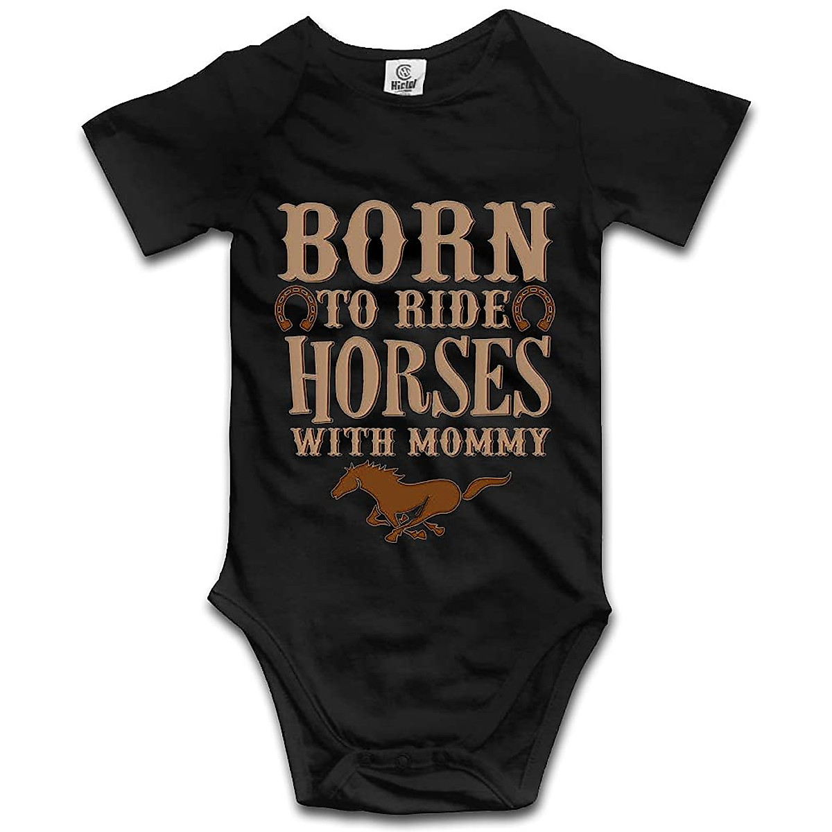 DOQOSESHY Born to Ride Horses with Mommy Baby Bodysuit Short/Long Sleeve Jumpsuit Rompers