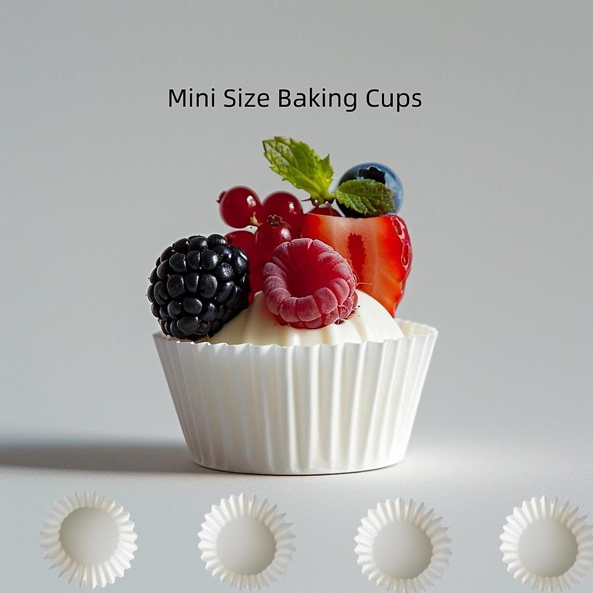 500 Counts White Mini Cupcake Liners for Baking Cups, Small Cupcake Wrappers Greaseproof Muffin Liners Holders for Party, Wedding, Birthday