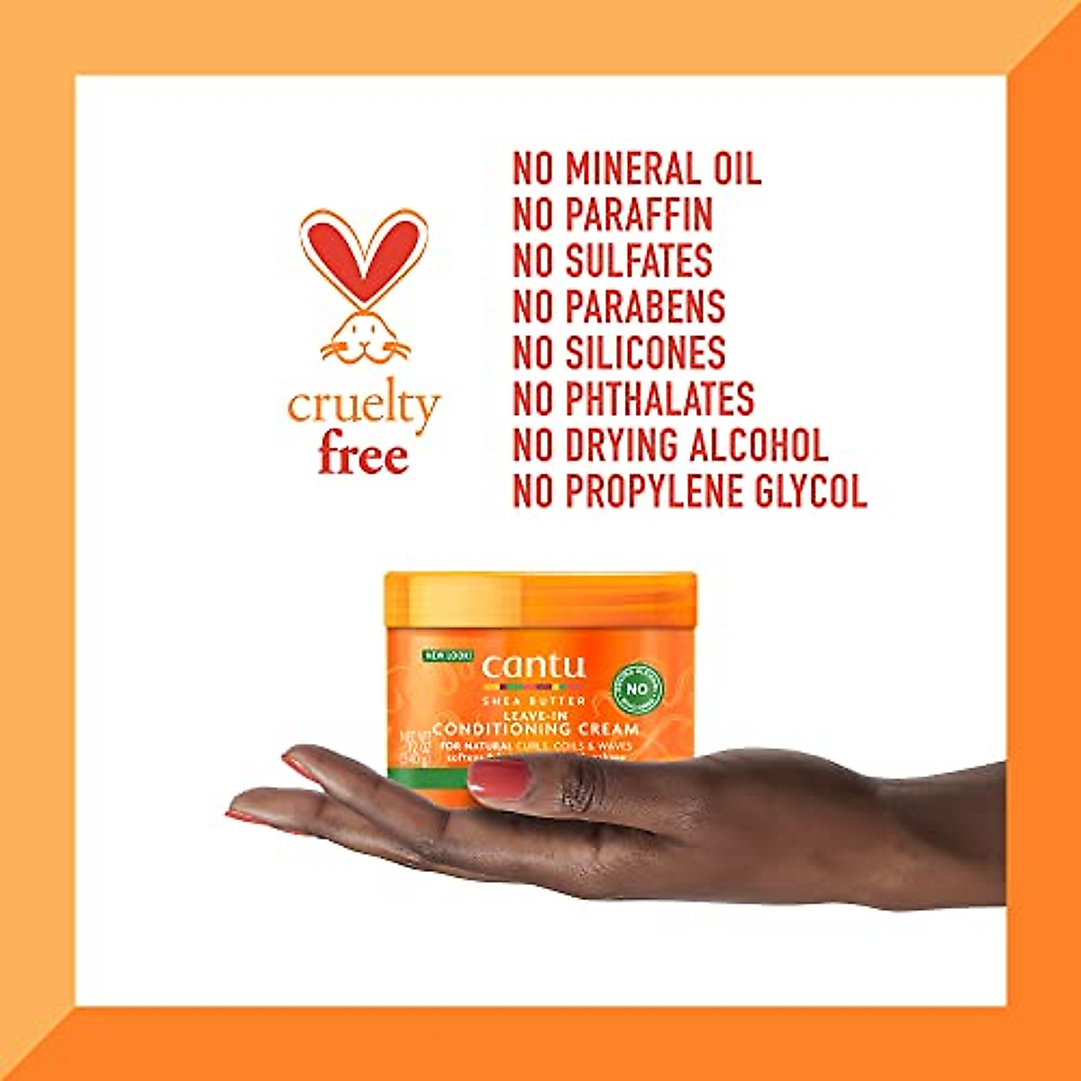 Cantu Leave-In Conditioning Cream for Natural Hair with Pure Shea Butter, 12 oz (Pack of 2) (Packaging May Vary)