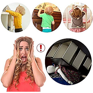 Furniture Straps Baby Proofing Anti-tip Wall Anchor Kits (12-pack) Cabinet Locks & Straps Protect Toddler and Pet from Falling Furniture,Adjustable Child Safety Straps Earthquake Resistant (12)