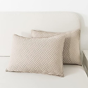 Beige Quilts Queen Size Bedding Sets with Pillow Shams, Tan Cream Lightweight Soft Bedspread Coverlet, Quilted Blanket Thin Comforter Bed Cover, All Season Summer Spring, 3 Pieces, 90x90 inches