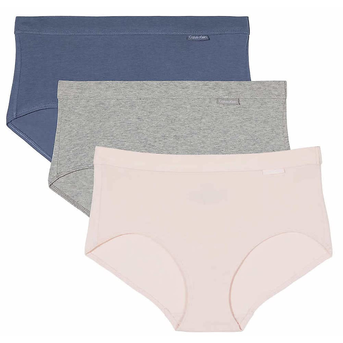 Calvin Klein Womens 3 Pack Modern Brief (as1, alpha, l, regular, regular, Nymphs/Heather Gray/Navy, Large)