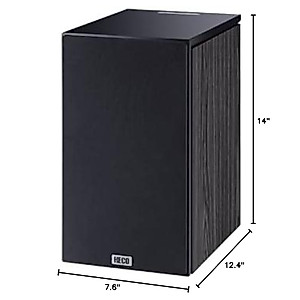 HECO Aurora 300 Bookshelf Speaker Pair 2 Way, 6.5" Monitors in Ebony