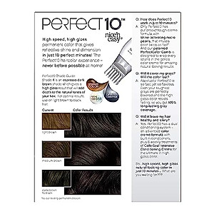 Clairol Nice'n Easy Perfect 10 Permanent Hair Dye, 4 Dark Brown Hair Color, Pack of 2