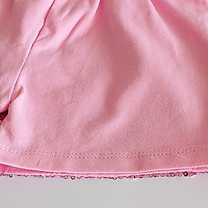 Messy Code Baby Girls Shorts Toddlers Short Sequin Pants Newborn Sparkle Shorts with Bow , Pink, S(12Month)