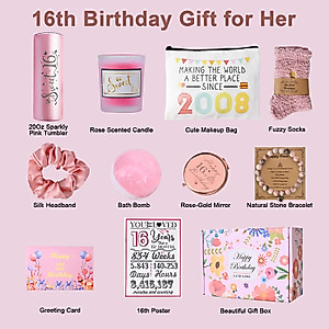 LUXULISH Sweet 16 Gifts for Girls, 16th Birthday Gifts for Girls, Unique 16th Sweet Sixteen Gifts for Daughter, Niece, Granddaughter, Sister, Friend, Birthday Gifts for 16 Year Old Girls