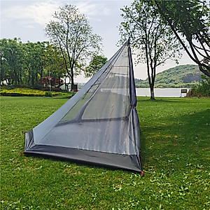 MCETO Outdoor Half Inner Mesh Tent,TX400PRO 5 Corner Tipi Hot Backpacking Hiking Bushcraft Travel Stove Equipment