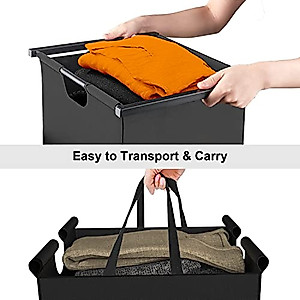 Tohomeor Laundry Sorter with 3 Laundry Basket Rolling Laundry Hamper Cart with Wheels Sliding Pull Out and Removable Laundry Basket Bags for Laundry Room Bathroom Bedroom (Rustic Brown)