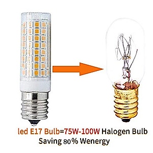 YUJIU E17 LED Microwave Oven Appliance Whirlpoo Bulb，70W Halogen Bulb Equivalent，Warm White 3000K Dimmable Ceramic Microwave Oven Light Bulb （2-Pack）