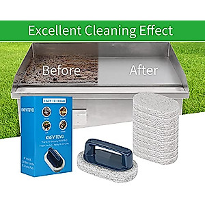 Griddle Cleaning Kit for Blackstone, Flat Top Grill Scrubber, Scouring Pads Brush with Handle, Griddle Grill Cleaning Accessories Tools