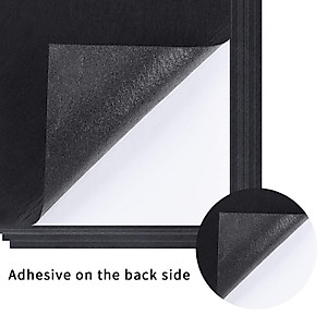 Perzodo 6 Pieces Black Adhesive Back Sheets - 8.3 by 11.8" (A4 Size) Adhesive Back Felt Sheets for Art Crafts Making, Jewelry Box and House Adorning