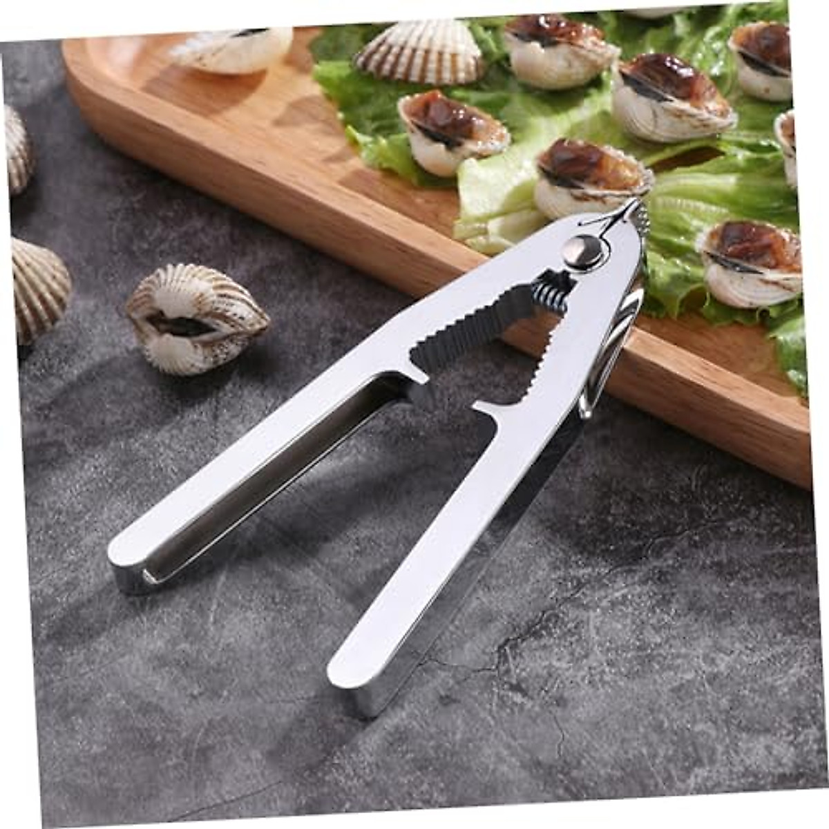 VOSAREA Clam Opening Tool Meat Grinder Clam Opening Pliers Clam Opener Clam Opening Clip Clam Pliers Silver