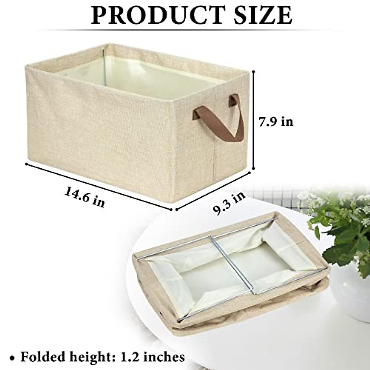 Tasmegol Clothes Steel Frame Storage Drawer Organizer Bins Foldable Closet Underwear Dresser Wardrobe Linen Fabric Cloth Box for Clothing Sock Bra Folded Pants Shirt（3 Sets Beige）