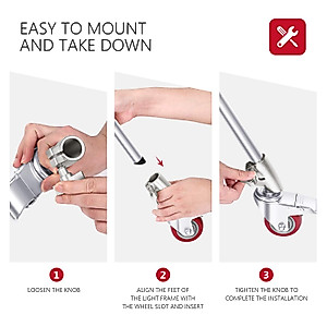 Neewer 3 Packs Professional Swivel Caster Wheels Set with 75mm Diameter, Durable Metal Construction with Rubber Base ONLY Compatible with Neewer Photography C Stand for Studio Video Shooting