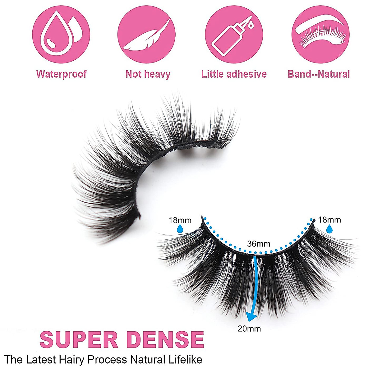 Losha Lashes 6 Pairs Fluffy False Eyelashes for Women 20mm Long Dramatic Faux Mink Strip 5D Lashes Pack for Gorgeous Makeup