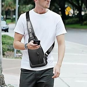 Sling Backpack with USB Charging Port, Chest Bag Crossbody Daypack Shoulder Bag for Women & Men, Hiking, Cycling, Travel #2 Blue