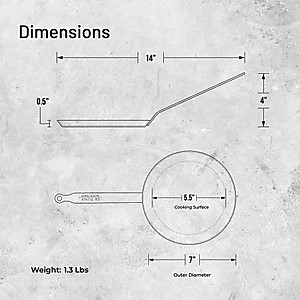 de Buyer Blue Carbon Steel Crepe & Tortilla Pan - 7” - Ideal for Making & Reheating Crepes, Tortillas & Pancakes - Naturally Nonstick - Made in France