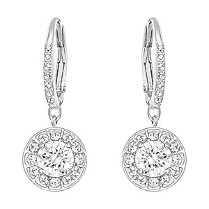 Swarovski Crystal Authentic Attract Rhodium Plated Enchanting and Bedazzling White Light Pierced Earrings