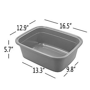 Ggbin Plastic Wash Basin, 16 Quart Dish Tubs, 3 Packs