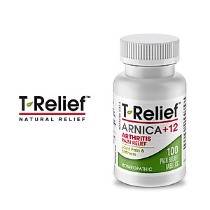 T-Relief Arthritis Arnica +12 Pain Relieving Natural Medicines Help Reduce Soreness Stiffness Aches & Pains in Joints Naturally - 100 Tablets (2 Pack)