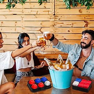 2 Pack Cocktail Ice Large Ice Cube Molds - Sphere Ice Cube Silicone Molds & Square Silicone Mold for Cocktails & Whiskey - BPA Free Whiskey Cube Tray - Keep Drinks Chilled - Large Silicone Ice Molds