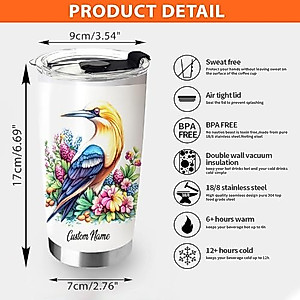 Gannet Gifts, Personalized Tumbler with Gannet Animal’s Name – Custom Cup for Animal Lovers, Gift for Women, Men, Boys, Girls, Gift for Birthdays & Christmas, 20oz Steel Coffee Cup X7gJB4