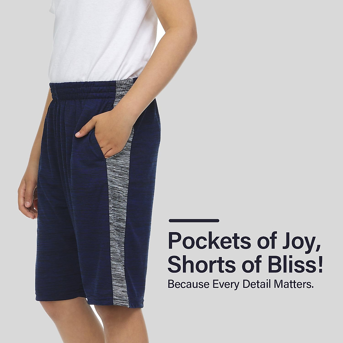 Essential Elements 5 Pack: Boys Youth Athletic Active Sports Gym Basketball Shorts with Pockets (10/12, Set B)