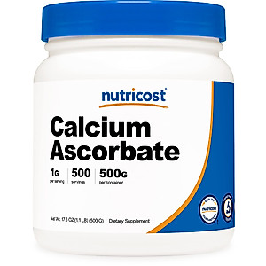 Nutricost Calcium Ascorbate Powder (Vitamin C and Calcium Complex), 500 Grams - Non-GMO and Gluten Free