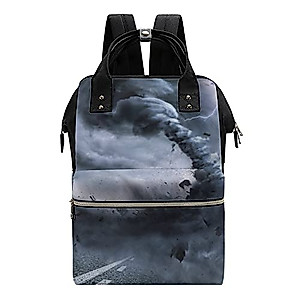 Powerful Tornado Diaper Bag Backpack Large Capacity Mommy Bags Multifunction Nappy Bag Travel Back Pack Black-Style