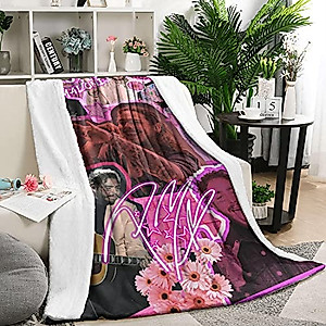 Rapper Soft Flannel Plush Cozy Throw Hip Hop Lightweight Micro Fleece Blankets for Bed/Sofa/Living Room/Travel 40x50 Inch