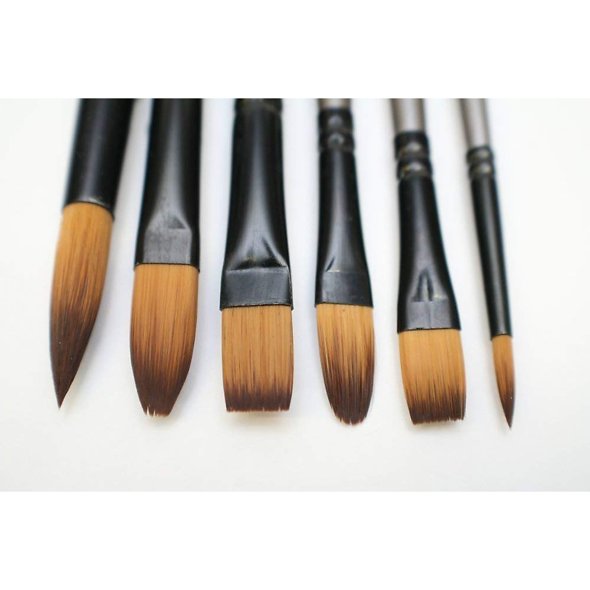Mont Marte Gallery Series Acrylic Brush Set, 6 Piece. Selection of Synthetic Hair Paint Brushes Suitable for Acrylic Painting