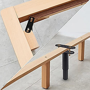 CUKE2BEET Height Adjustable Center Support Leg for Bed Frame, Bed Frame Slat Center Support Leg, Platform Bed Frame Replacement Legs Extra Bed Frame Support Legs (7.08"-13", Black 2 Pcs)