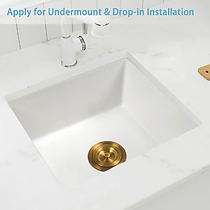 Lonsince Bar Sink,Undermount Bar Sink 16 X 18 Inch,Small RV Sink,Small Bar Sink,White Bar Sink,Granite Undermount Sink,Quartz Classic Kitchen Sink White