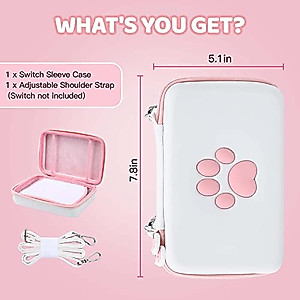 GFANSY Switch Carrying Case for Nintendo Switch OLED Model 2021 & Switch 2017, Hard Shell Portable Cover Storage Bag w/12 Game Card Slots for Nintendo Switch Console & Accessories