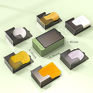 HANCELANT Bathroom Soap Dishes, 2 Pack Bar Soap Holder with Drain Wall Mounted Soap Box for Shower, Bathroom, Kitchen Sink, Keep Soap Bars Dry, Waterproof Dustproof, No Drilling, Adhesive Include