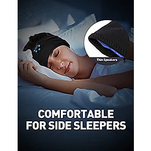 Voerou Sleep Headphones, Bluetooth Sleeping Headphones Sports Headband with Ultra-Thin Speakers, Headphones for Sleeping,Side Sleepers, Running, Workout, Travel, Yoga, Insomnia, Meditation