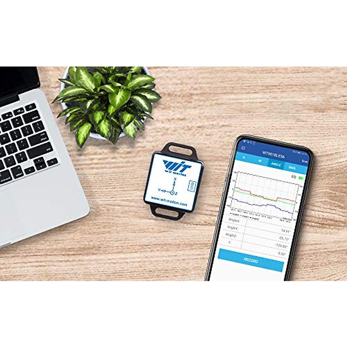 [Bluetooth 5.0 Accelerometer+Inclinometer] WT901BLECL MPU9250 High-Precision 9-axis Gyroscope+Angle(XY 0.2° Accuracy)+Magnetometer Compass with Kalman Filter, Low-Power 3-axis AHRS IMU Tilt Sensor