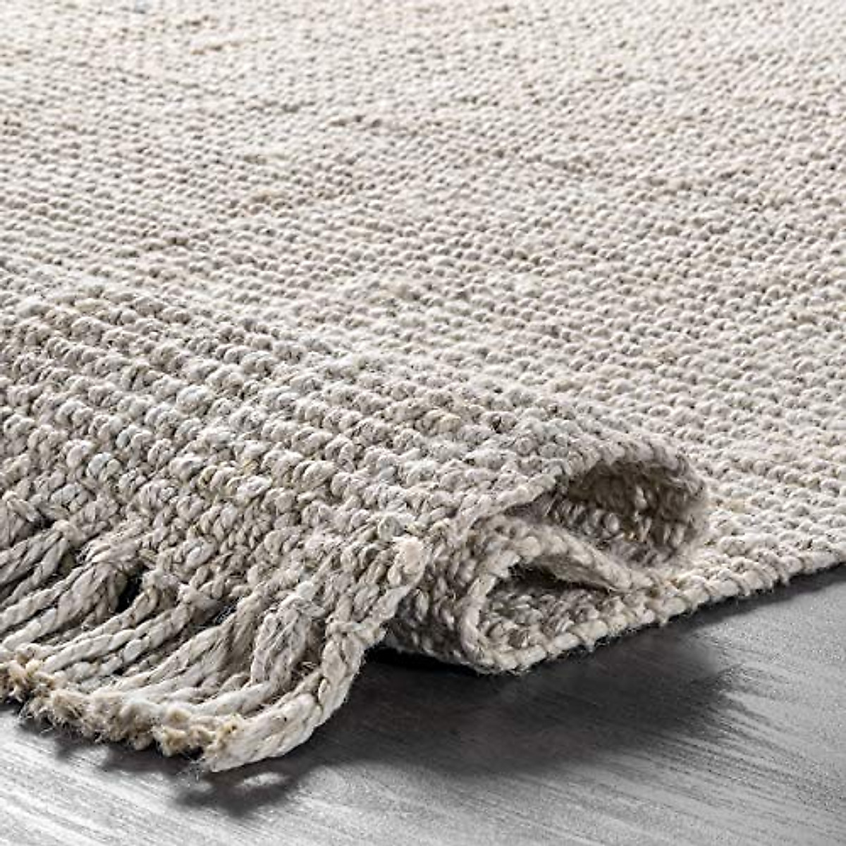 nuLOOM Daniela Farmhouse Chunky Jute Area Rug, 7' 6" x 10' 6", Off-white