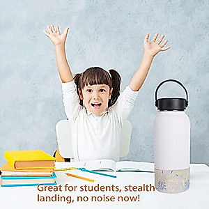 Protective Silicone Sleeve Boot 12oz 21oz 24oz Wide Mouth Water Bottle for Hydro Flask,Simple Modern,Takeya,MIRA, Iron Flask and Flask Rubber Boot BPA Free Anti-Slip，And Compatible with 20-40oz Stanley Tumbler(Flowers transparent)