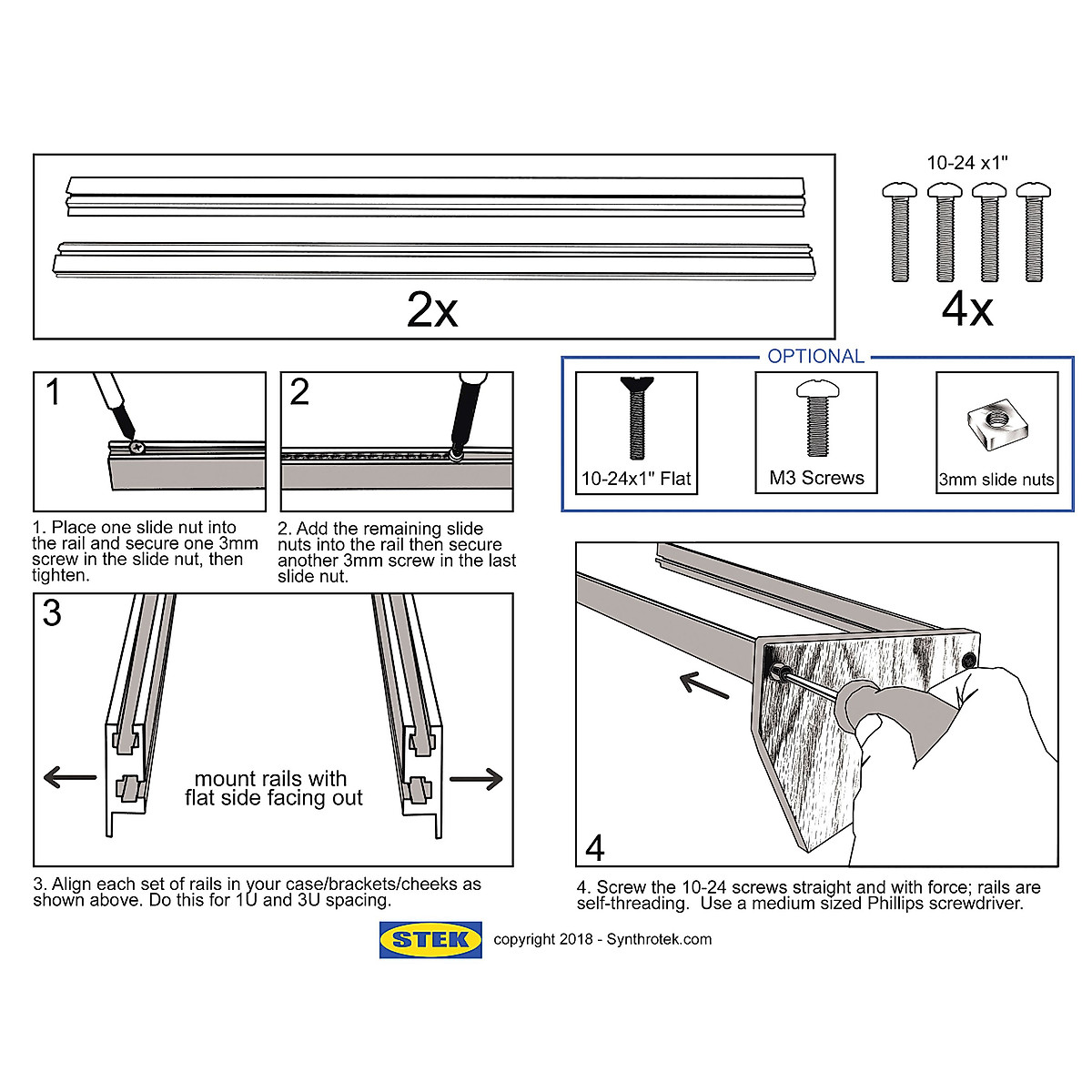 1U Eurorack Brackets by Synthrotek: Modular Rackmount Ears