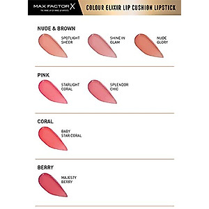 Max Factor Colour Elixir Lip Cushion Gloss with Mineral Oil and Vitamin E, Nude Glory, 9 ml