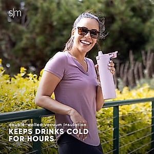 Simple Modern Filtered Water Bottle | Insulated Stainless-Steel Carbon Filter Travel Water Bottles | Reusable for Clean Drinking Water On The Go | 34oz, Almond Birch