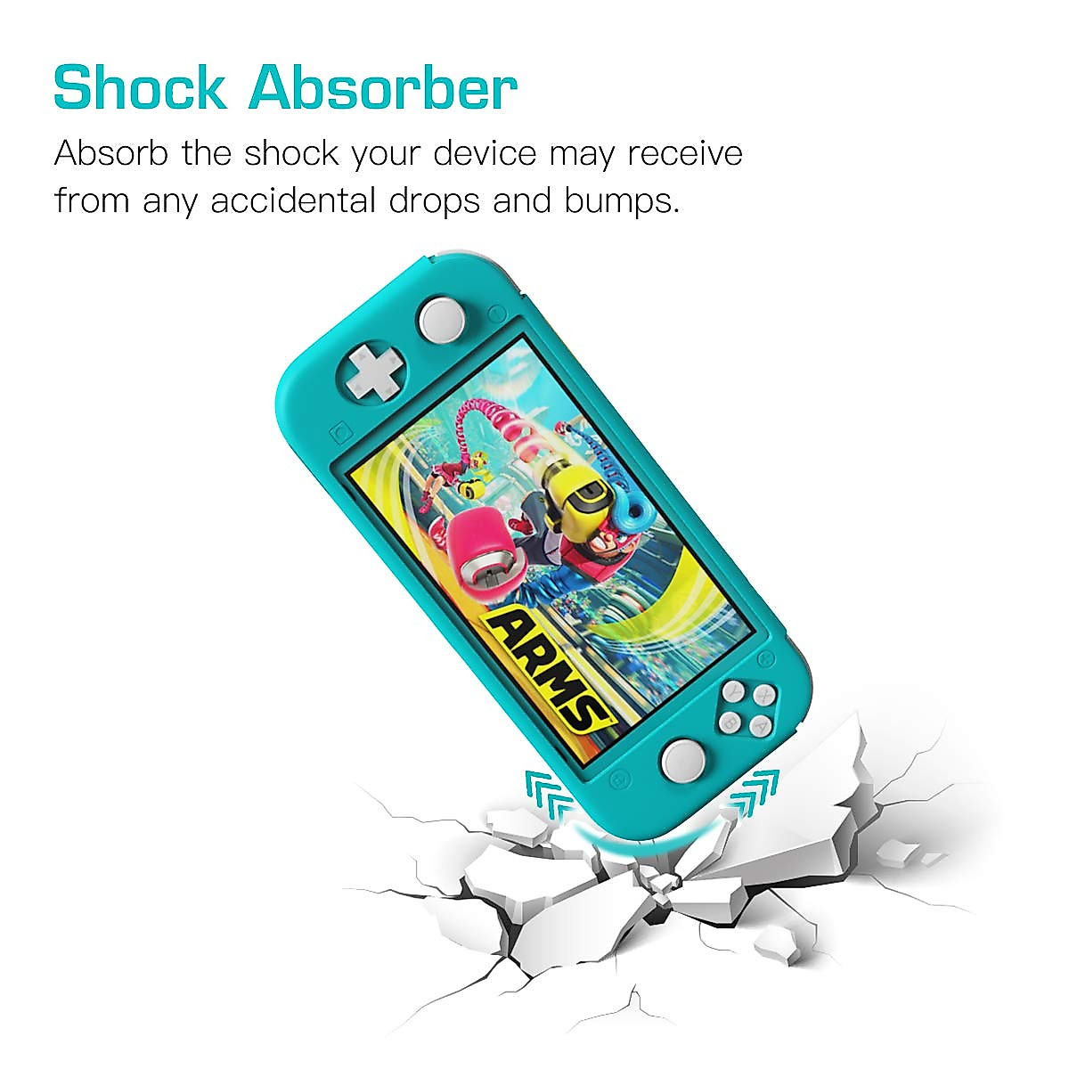 MoKo Case Compatible with Nintendo Switch Lite Console - Turquoise, Protective Silicone Cover, Shock Absorption, Anti Scratch, Easy Installation, Precise Cutouts