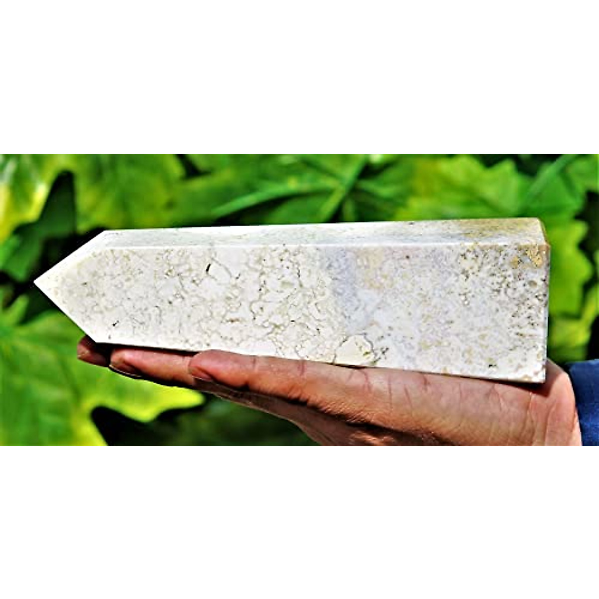 Superb Natural Polished Brown King Cobra Jasper Quartz Crystal Stone 4 Faceted Obelisk Tower (180mm/870gm) Point Minerals Specimen Chakra Healing Charged Metaphysical