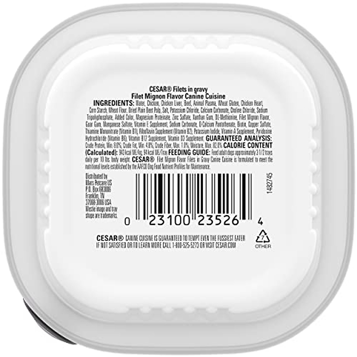 CESAR Adult Soft Wet Dog Food Filets in Gravy Filet Mignon Flavor, (24) 3.5 oz. Trays