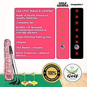 (Lab Tested) - Premium Kids Golf Clubs 3-5 - Kids Golf Set - Toy Golf Set - Toddler Golf Set - Golf Toys for Kids - Mini Golf Set - Baby Toddler Golf Clubs - Plastic Play Golf Clubs - Age 2 3 4 5 6