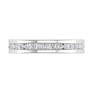 1/2 Carat Channel Set Diamond Wedding Eternity Ring Band in 14K White Gold (Ring Size 6)
