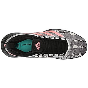 adidas Men's Defiant Generation Tennis Shoe, White/Acid Red/Silver Metallic, 10